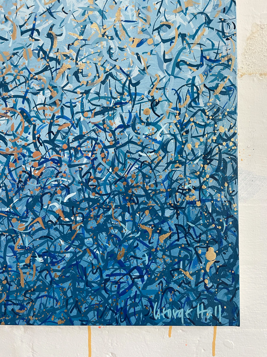Golden Water 152 x 61cm acrylic on canvas Blue Burleigh Heads beach ...