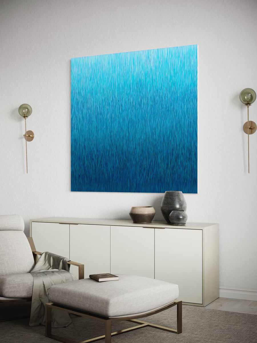 Silent Showers - Limited Edition Print - 101cm squ Blue Calm Art Print ...