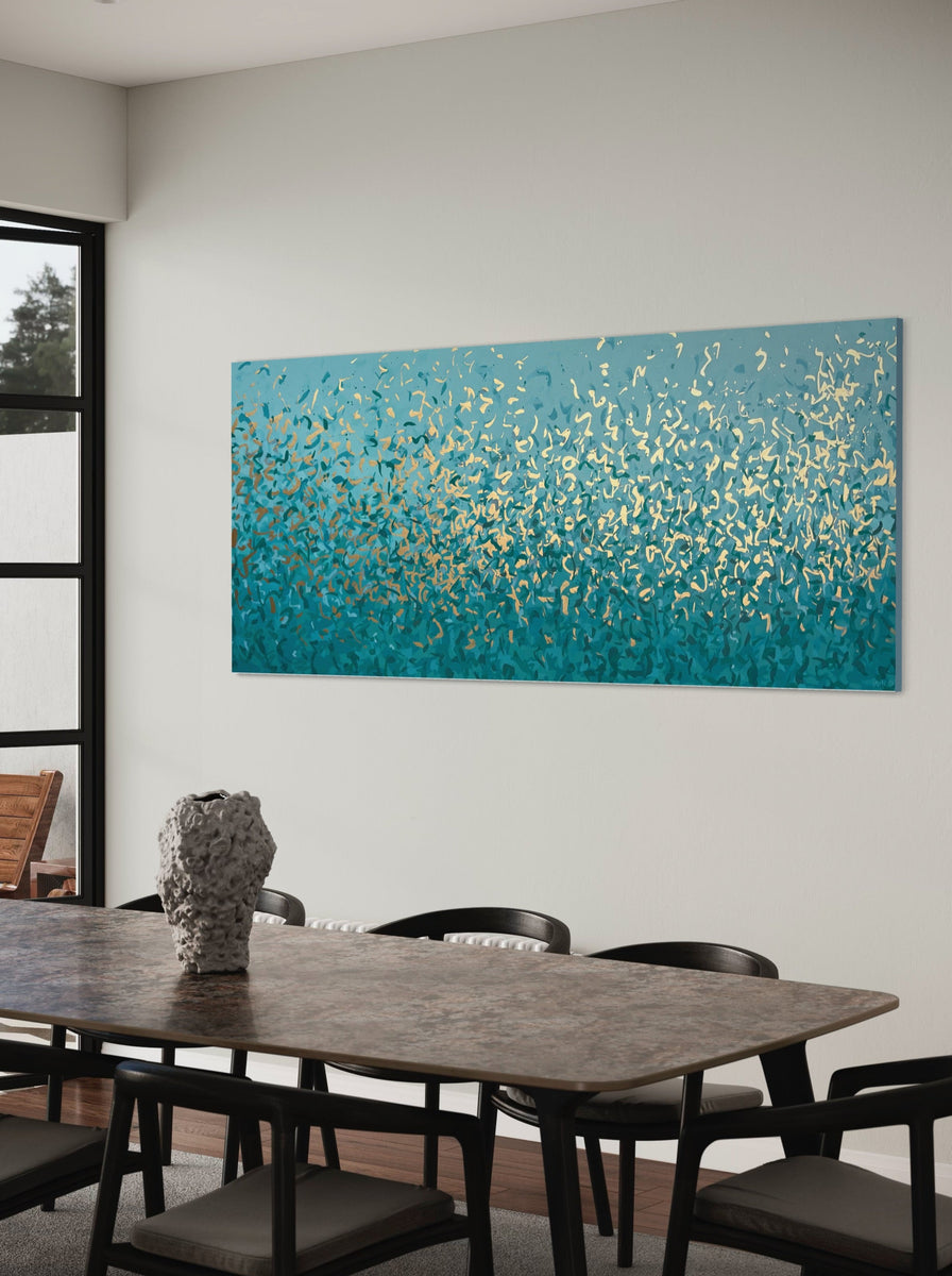 Turquoise Sea - 200 x 85 acrylic on canvas acrylic on canvas Original ...