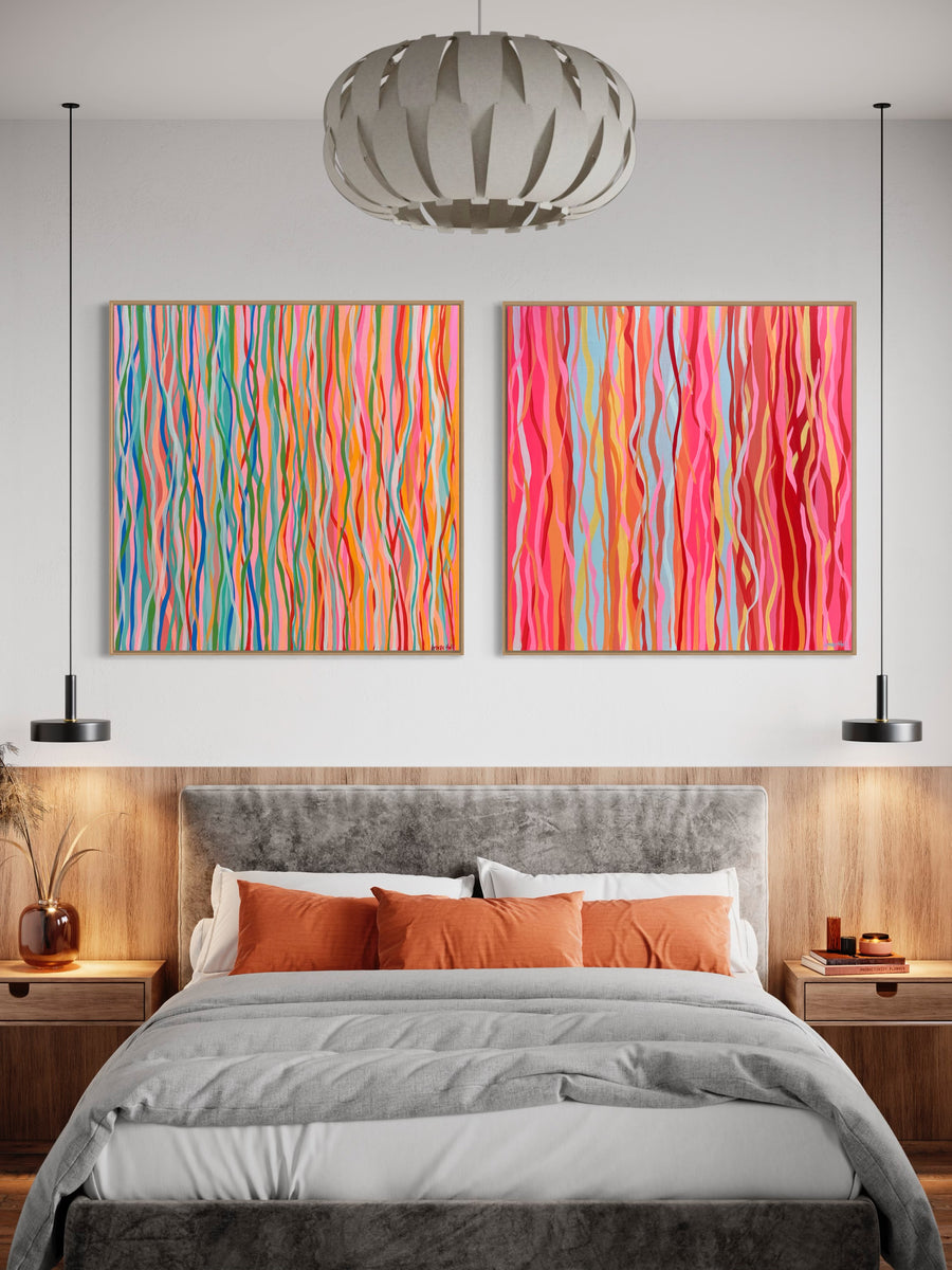 'Shaking and True Funk - 101cm squ / 40" squ (x2) - acrylic on canvas ...
