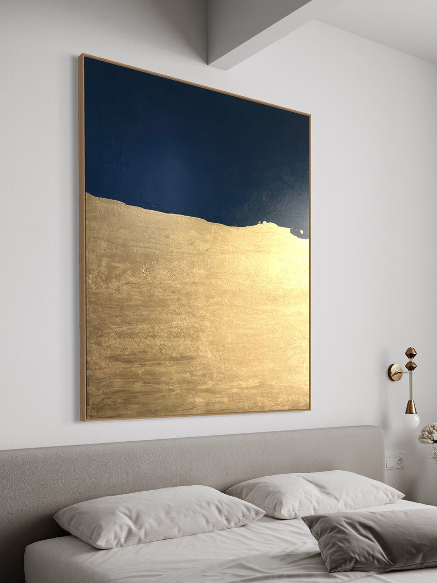 Wise Planet - metallic gold paint and acrylic on canvas - 122 x 152 cm ...