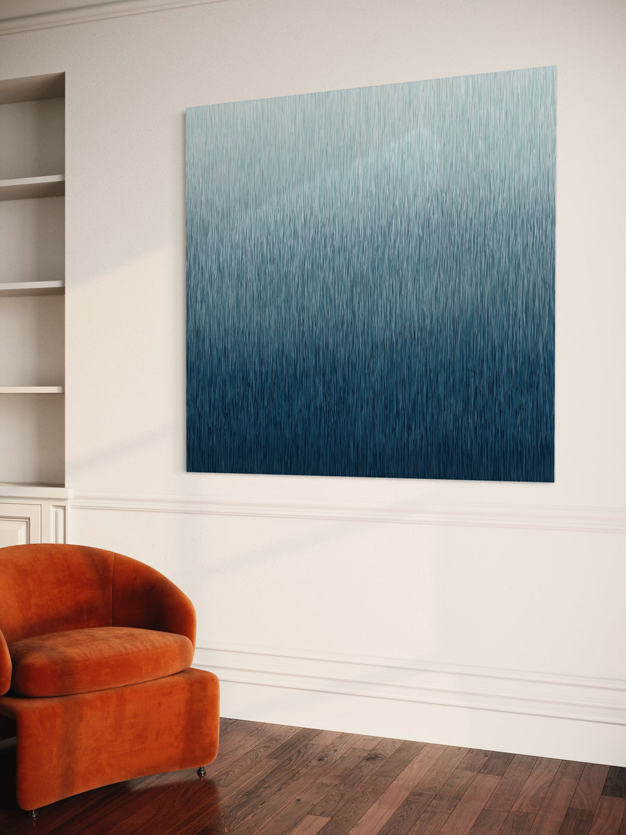 Silent Rain - Limited Edition Print - 101cm squ Blue Calm Art Print on ...