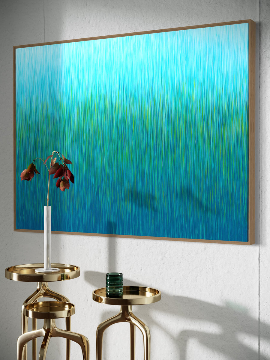 Silent Grass - Limited Edition Print - 101cm squ Blue Green Calm Art ...