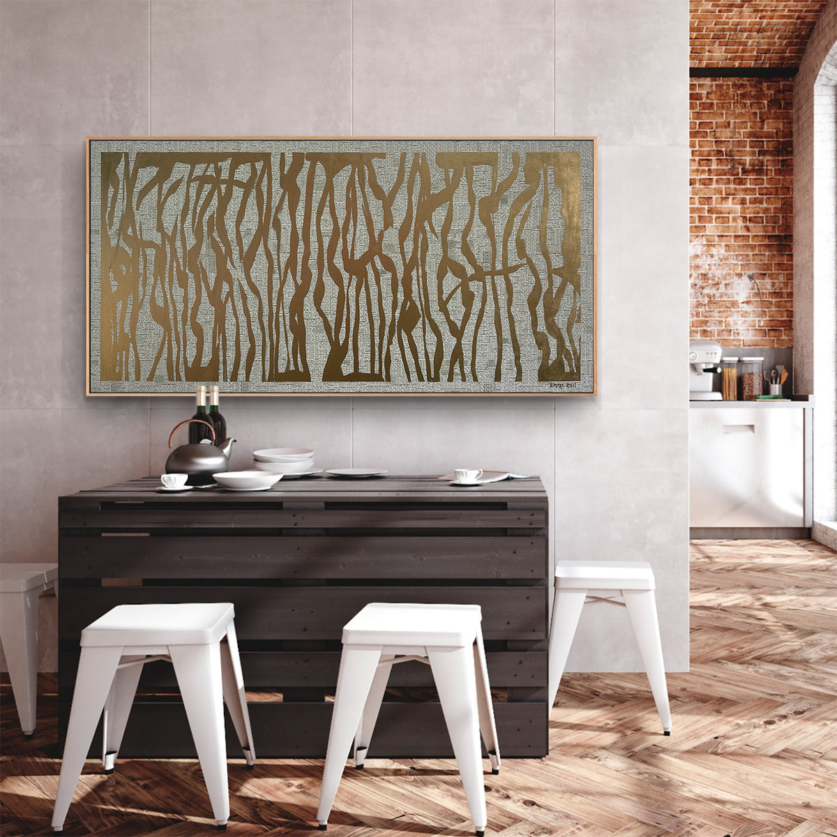 The Wise Shadows- 152 x 76cm mixed media on canvas – George Hall Art