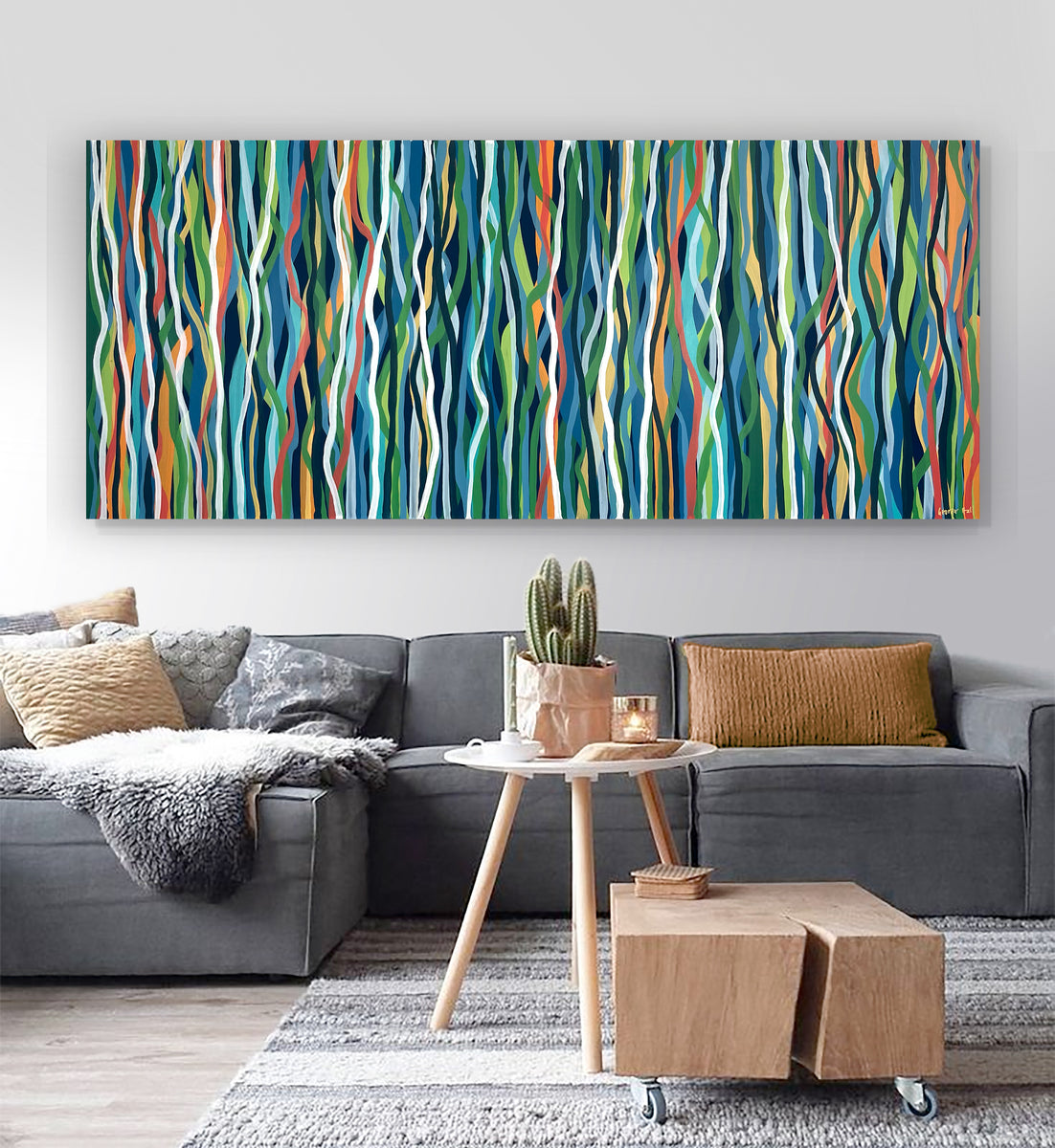 Jungle Groove- 200 x 85cm acrylic on canvas – George Hall Art