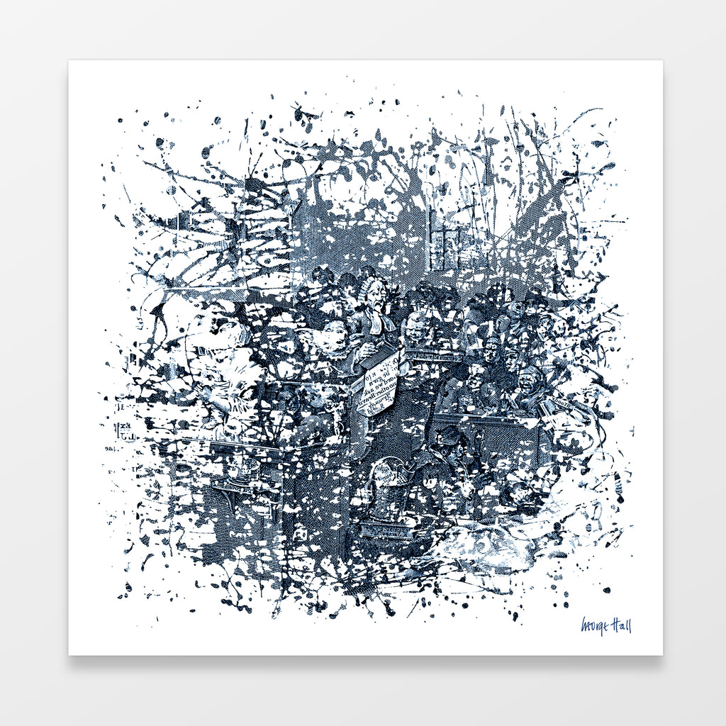 The Second Judgement - 101cm squ / 40" squ - Navy White Limited Edition ...