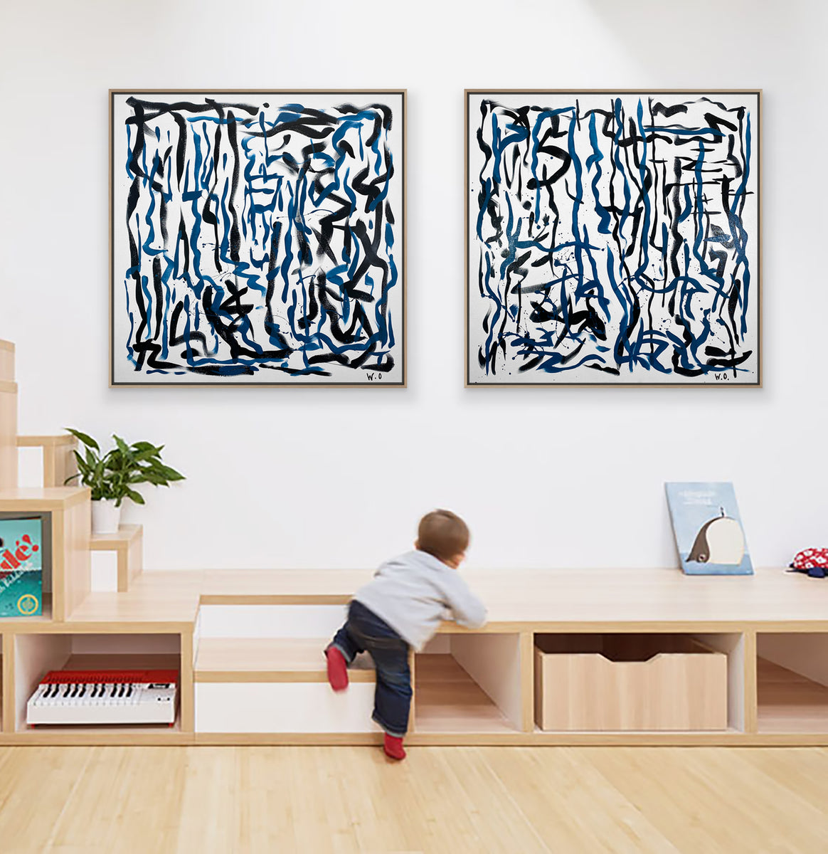 Labyrinth Duo - 92 x 92 cm each - acrylic on canvas – George Hall Art
